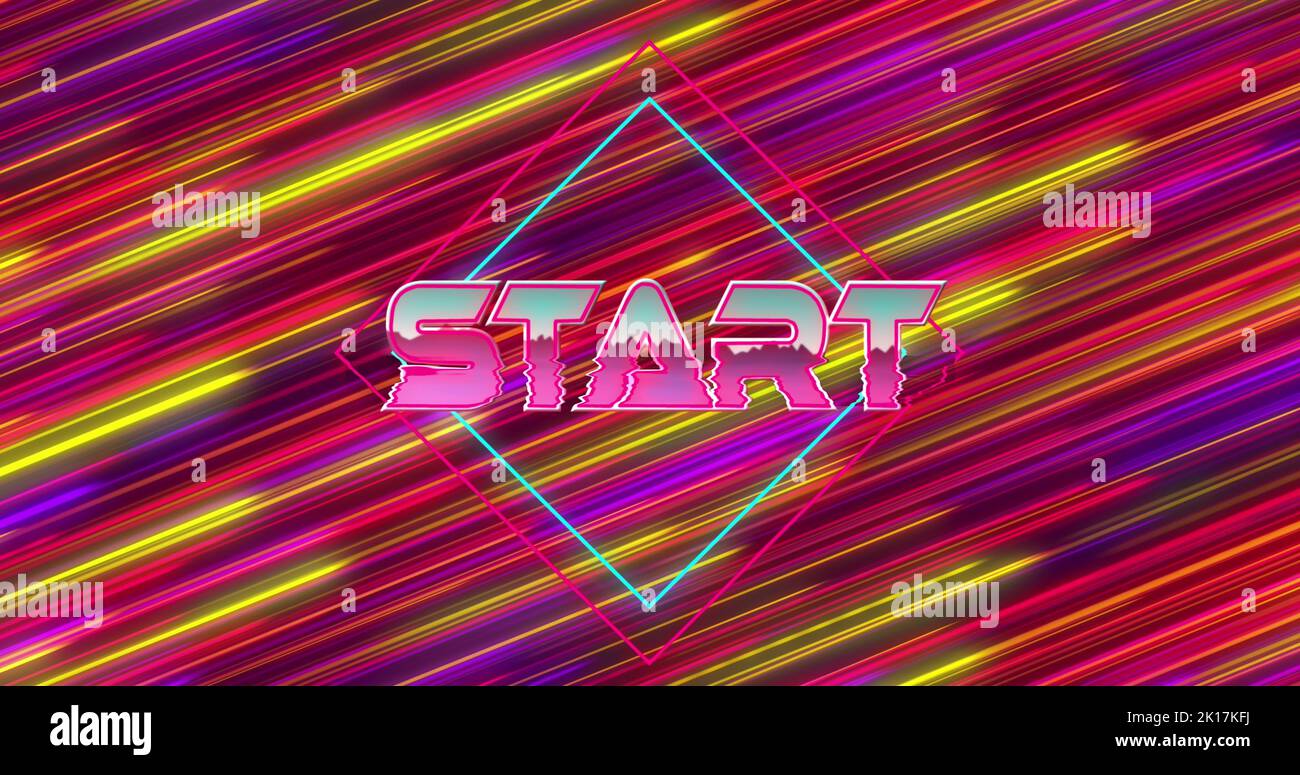 Image of start text over light trails Stock Photo - Alamy