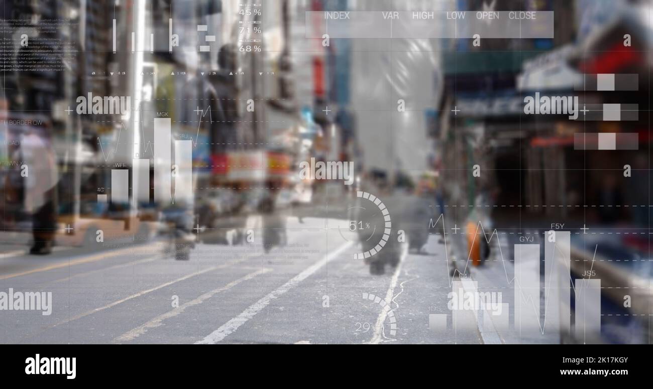 Image Of Statistical Data Processing Against Time Lapse Of People