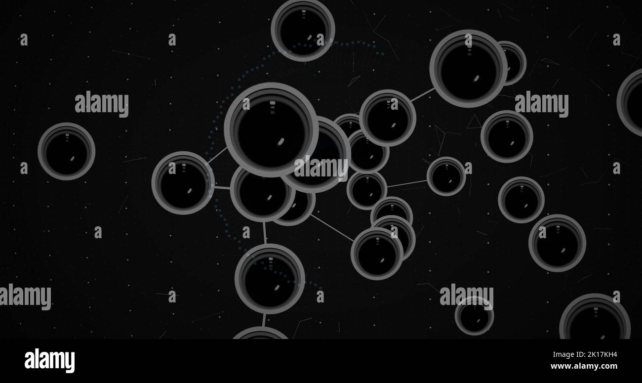 Image Of Scope Scanning With Padlock Icon Over Networks Of Connections