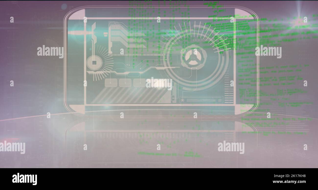 Image of data processing over clock and globe Stock Photo - Alamy