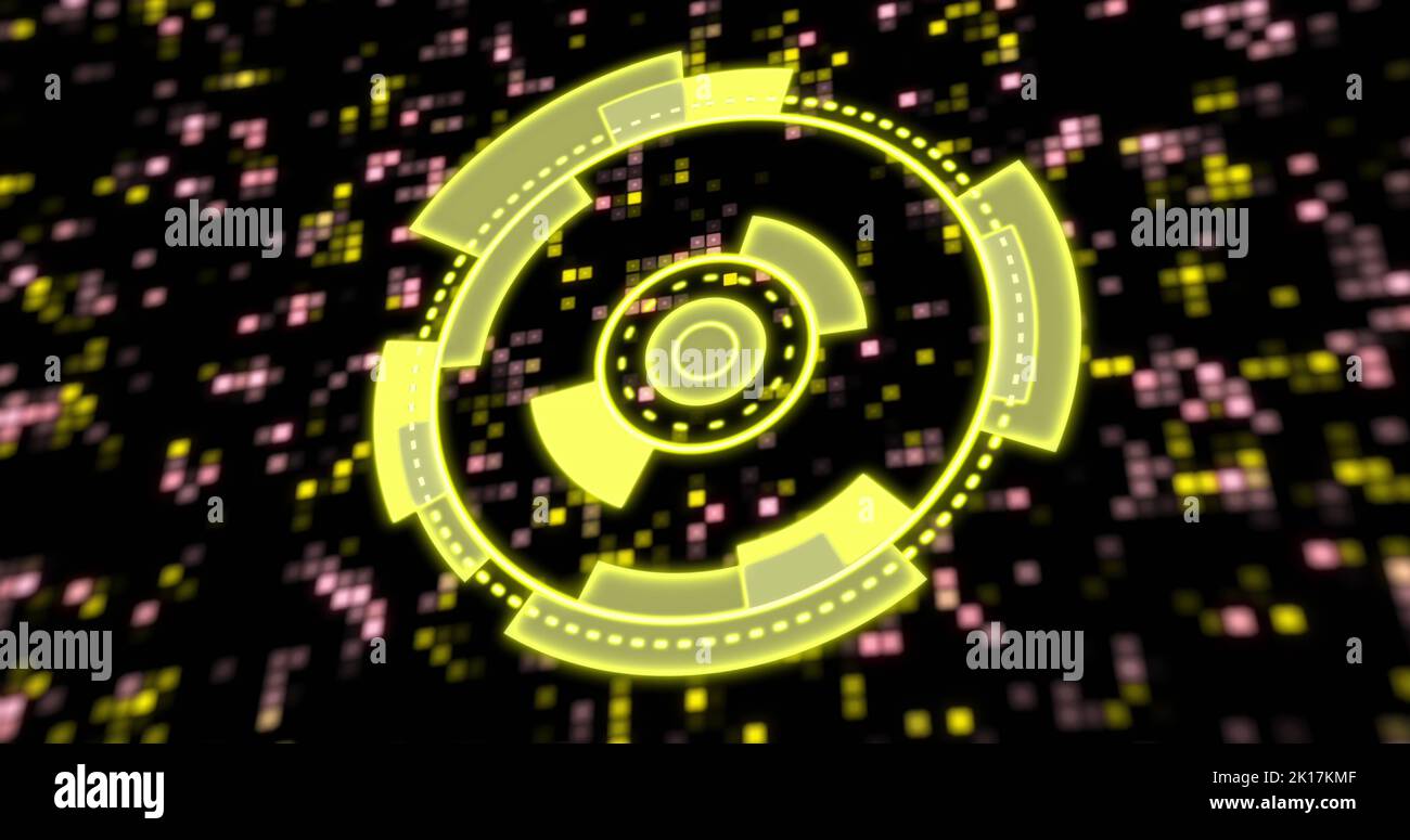 Image of scope scanning and data processing over moving columns Stock Photo - Alamy