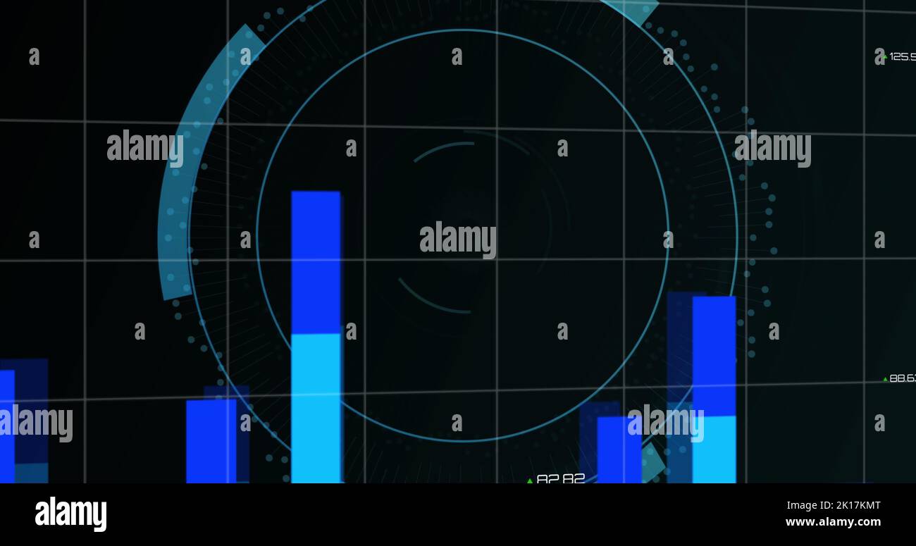Image of scope scanning with padlock icon and graph over world map on ...