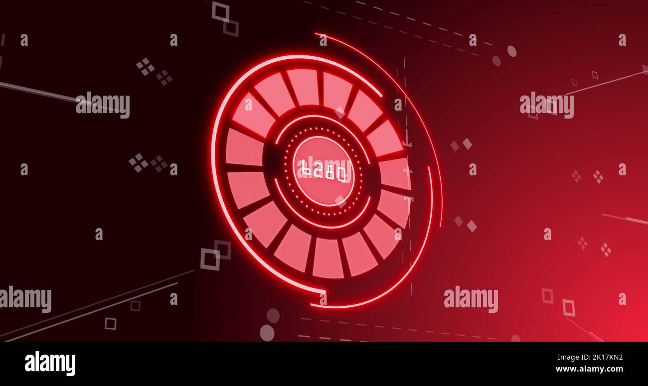 Image of social media icons with growing numbers over scope scanning ...
