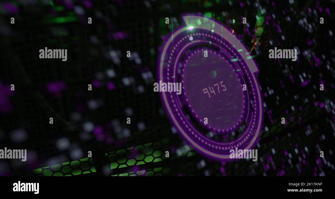 Image of scope scanning with data processing over moving columns Stock Photo - Alamy