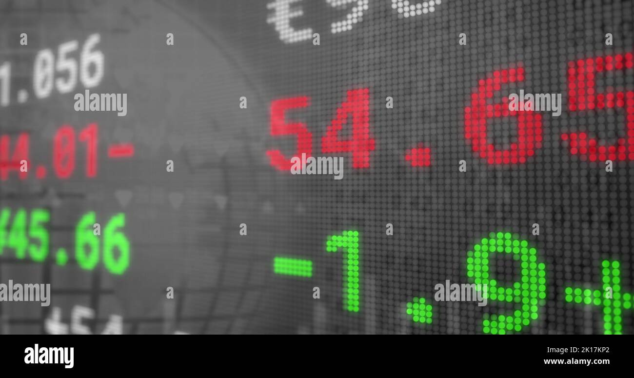 Image of data processing over globe Stock Photo - Alamy