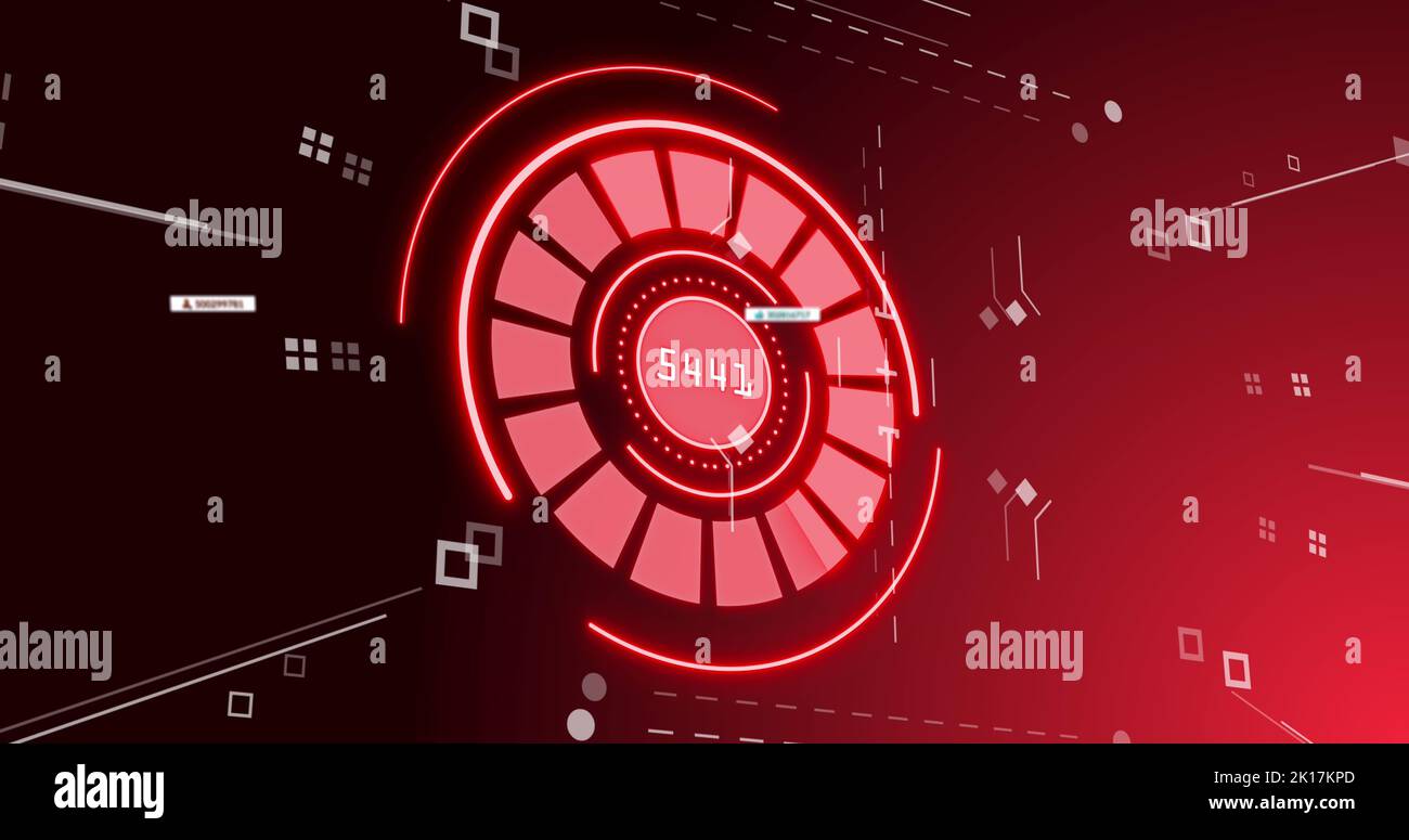 Image of social media icons with growing numbers over scope scanning ...