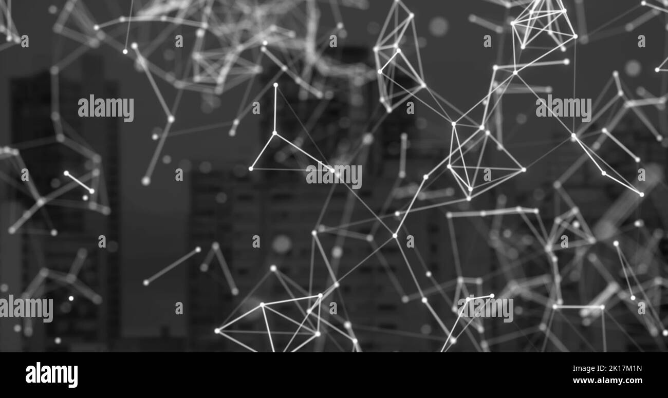 Image of network of connections over icons Stock Photo - Alamy