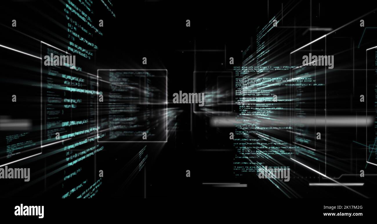 Image of data processing over dark background Stock Photo - Alamy