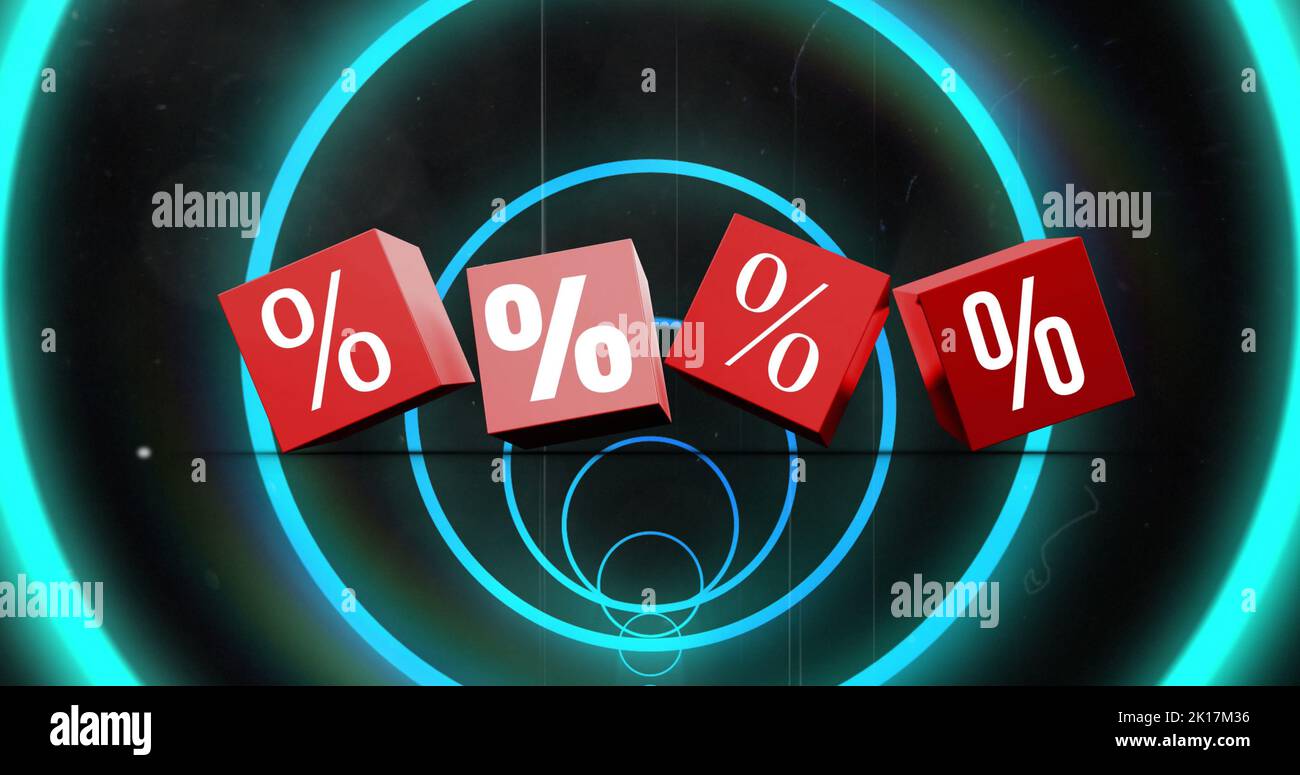 Image of percent symbols over circles Stock Photo - Alamy