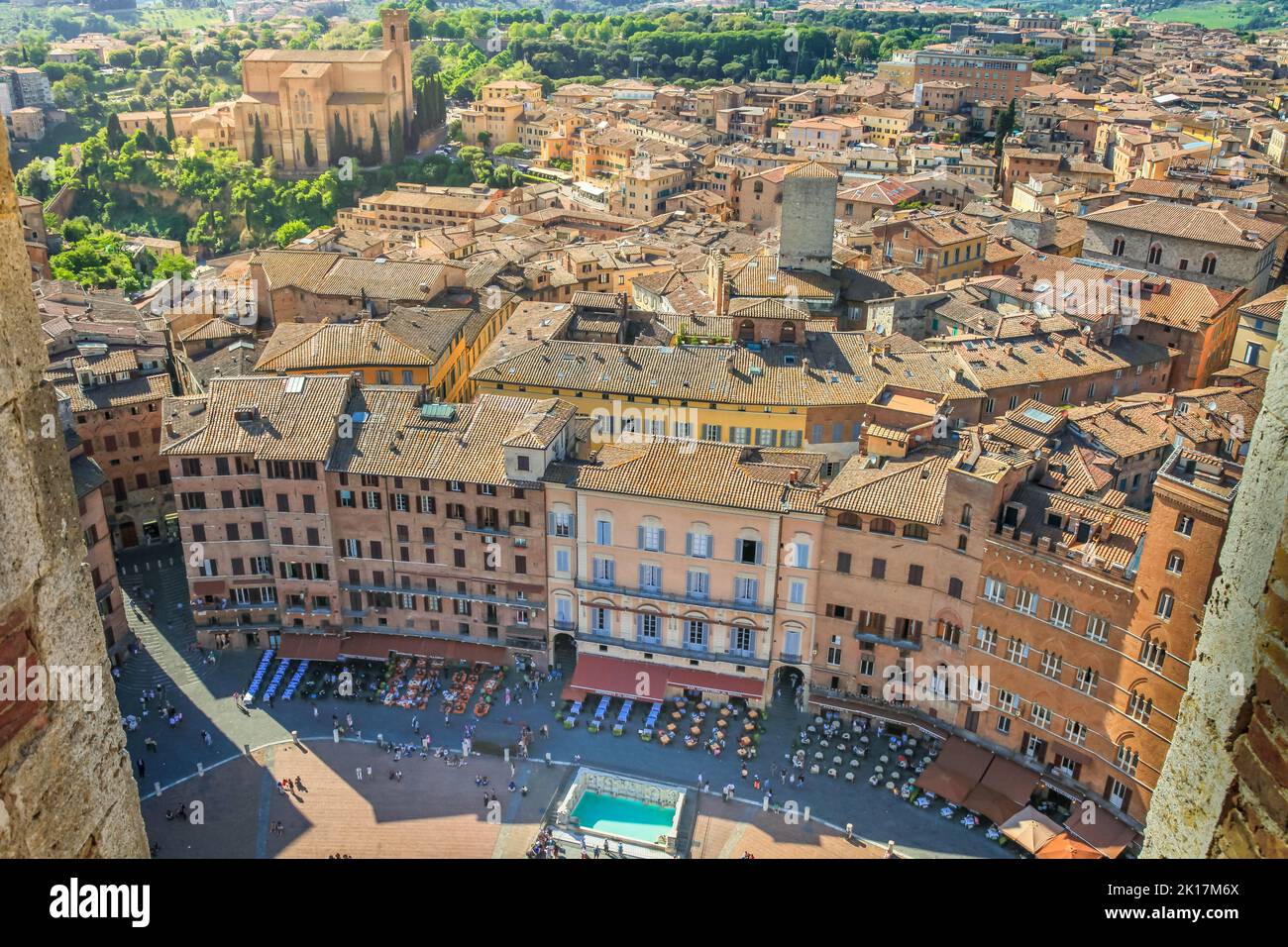 Siena medieval ols town cityscape from above, Tuscany, Italy Stock ...