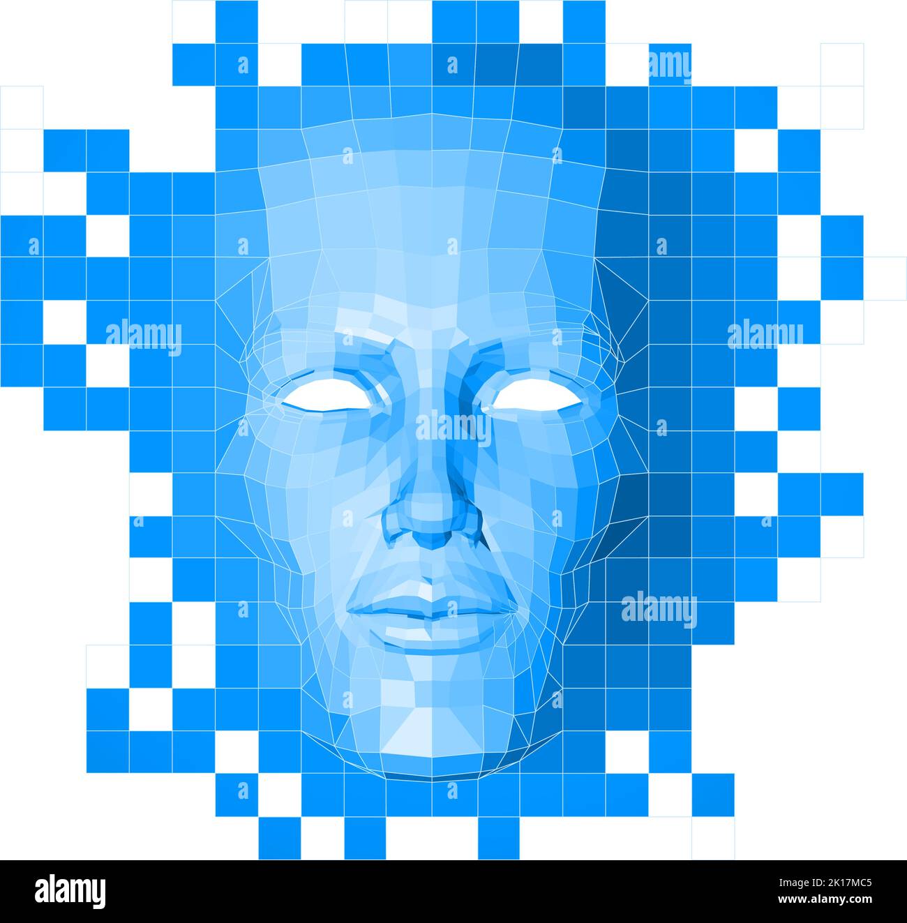 Face Wireframe 3D Technology Concept Stock Vector Image & Art - Alamy