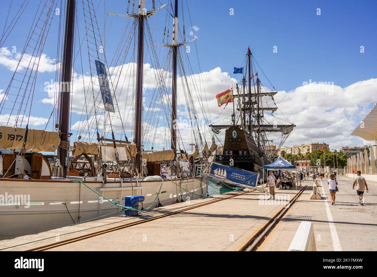 Old sailboat and Andalusian Galleon, sailing replica of a 16th-17th ...