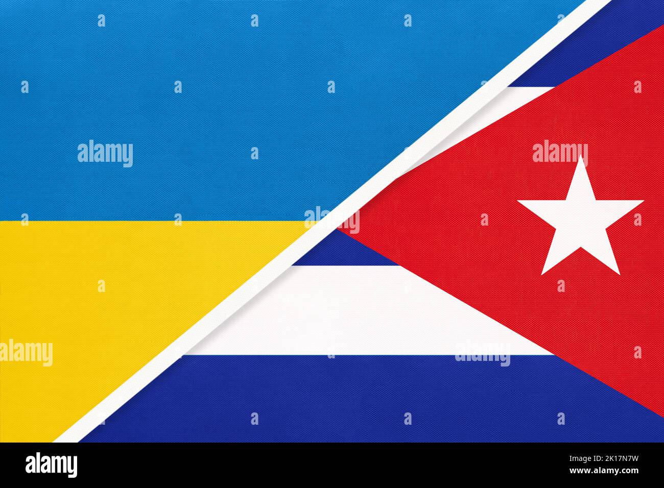 Ukraine and Cuba, symbol of country. Ukrainian vs Cuban national flags ...
