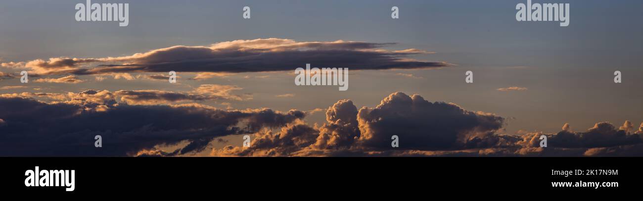 Heavenly sunset panorama. Landscape of the power of heaven and nature ...