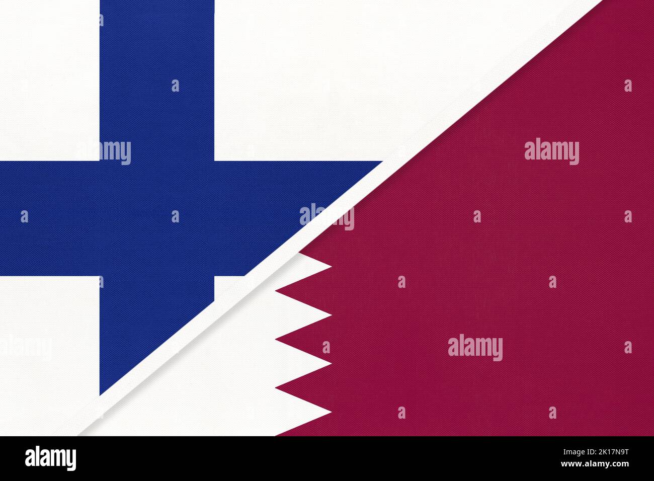Finland and Qatar, symbol of country. Finnish vs Qatari national flags ...