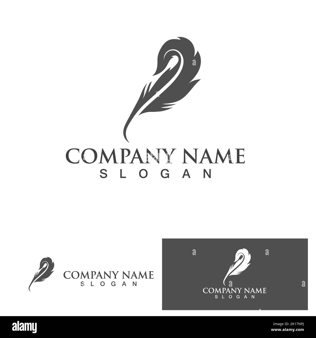 feather pen write sign logo template app icons Stock Vector Image & Art ...