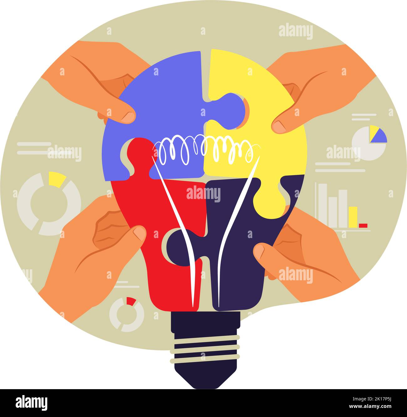 Collaboration concept. Symbol of teamwork, cooperation, partnership ...