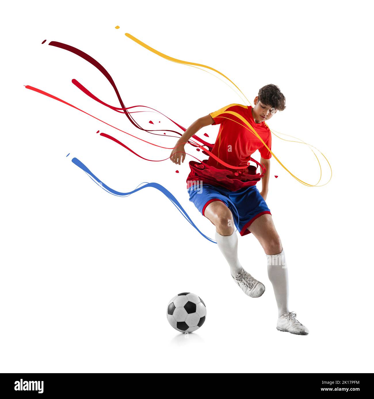 Contemporary art collage. Conceptual design with little boy, child in ...