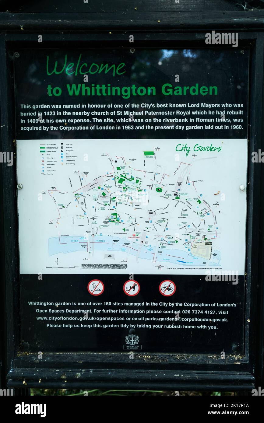 Whittington Garden, next to St Michael Paternoster Royal church, London ...
