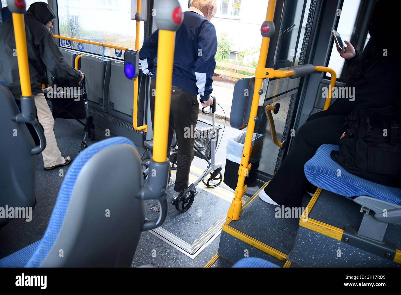 Copenhagen -Denmark -16 septmeber 2022- Senior citizens use walker in ...