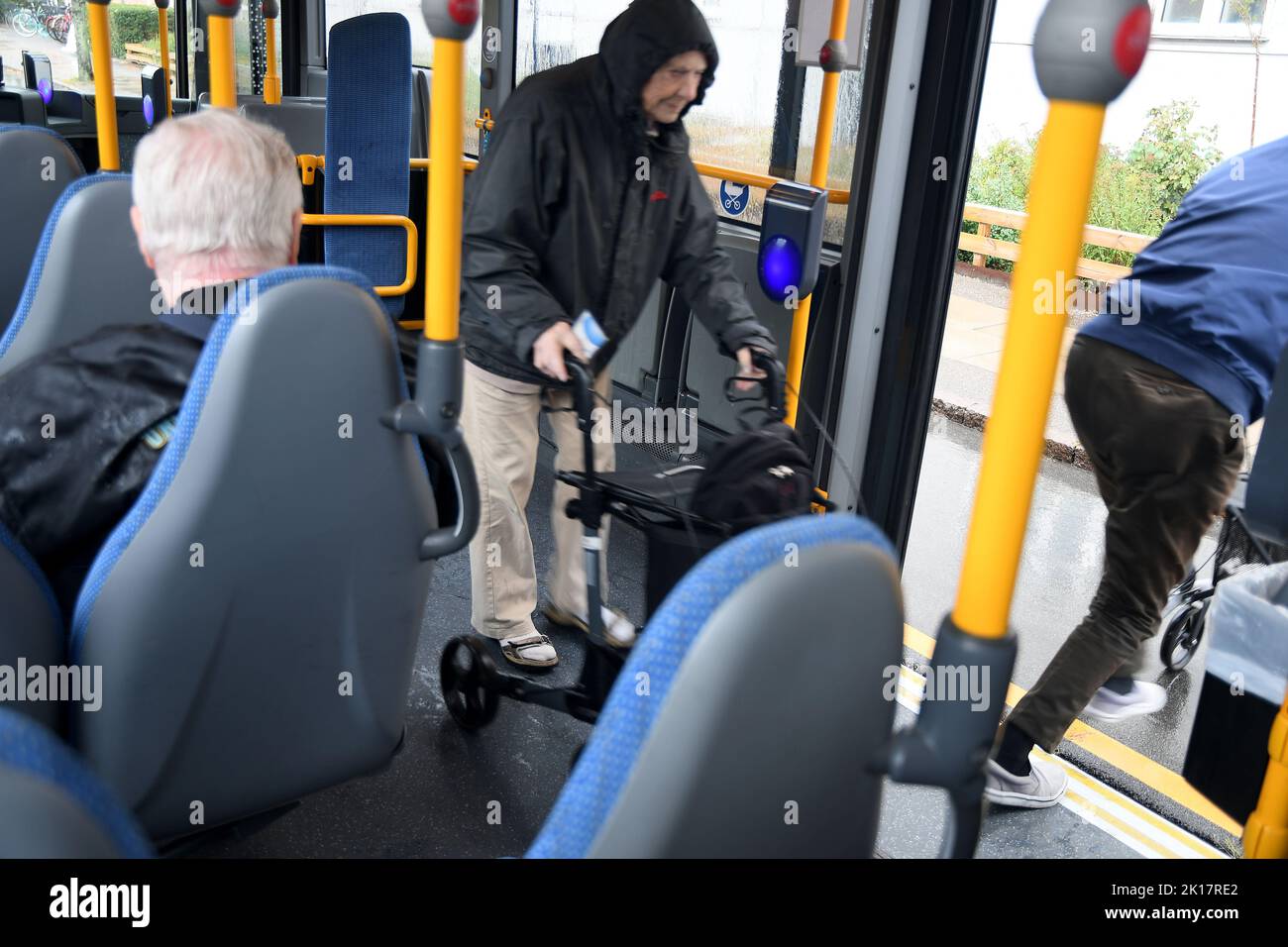Copenhagen -Denmark -16 septmeber 2022- Senior citizens use walker in ...