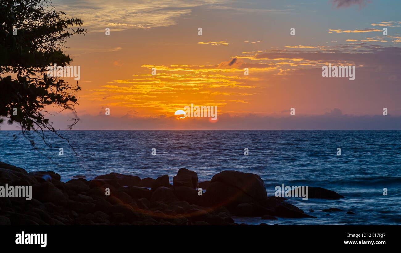Picture of colorful sunset at Kamala beach in Thailand Stock Photo - Alamy