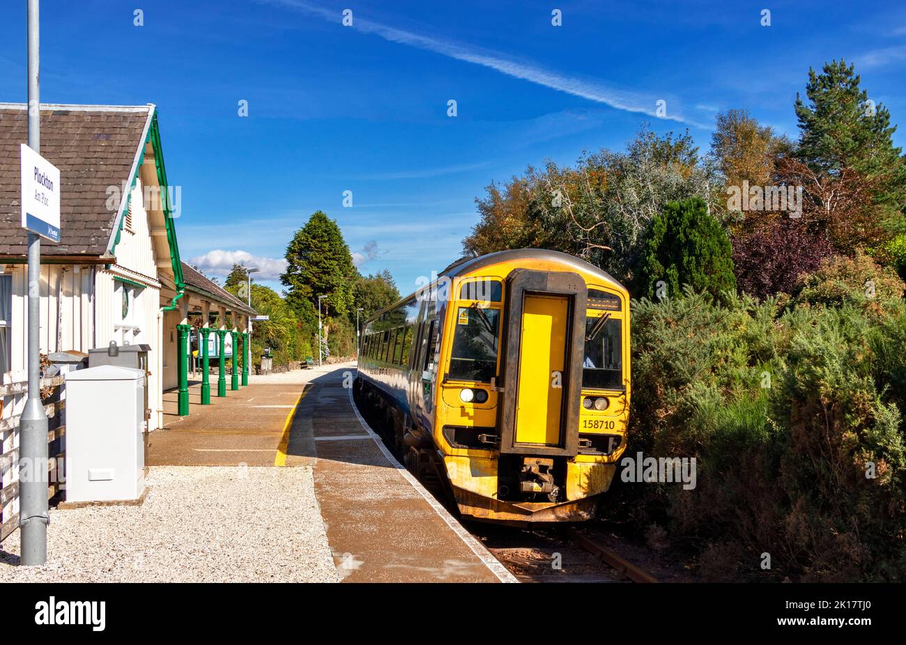 PLOCKTON STATION WESTER ROSS SCOTLAND IN LATE SUMMER A SCOTRAIL TRAIN ...
