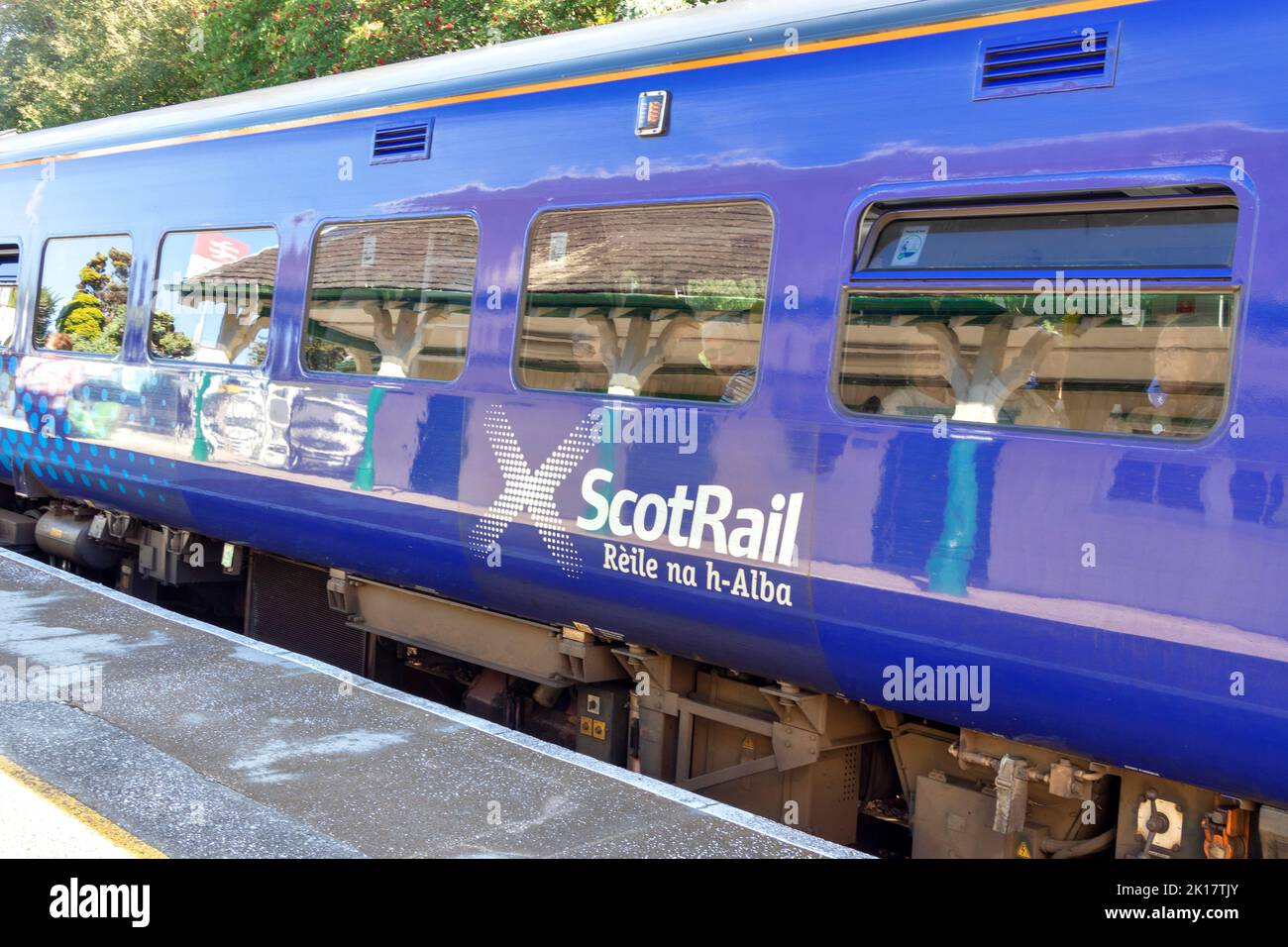 PLOCKTON STATION WESTER ROSS SCOTLAND IN LATE SUMMER A SCOTRAIL TRAIN ...