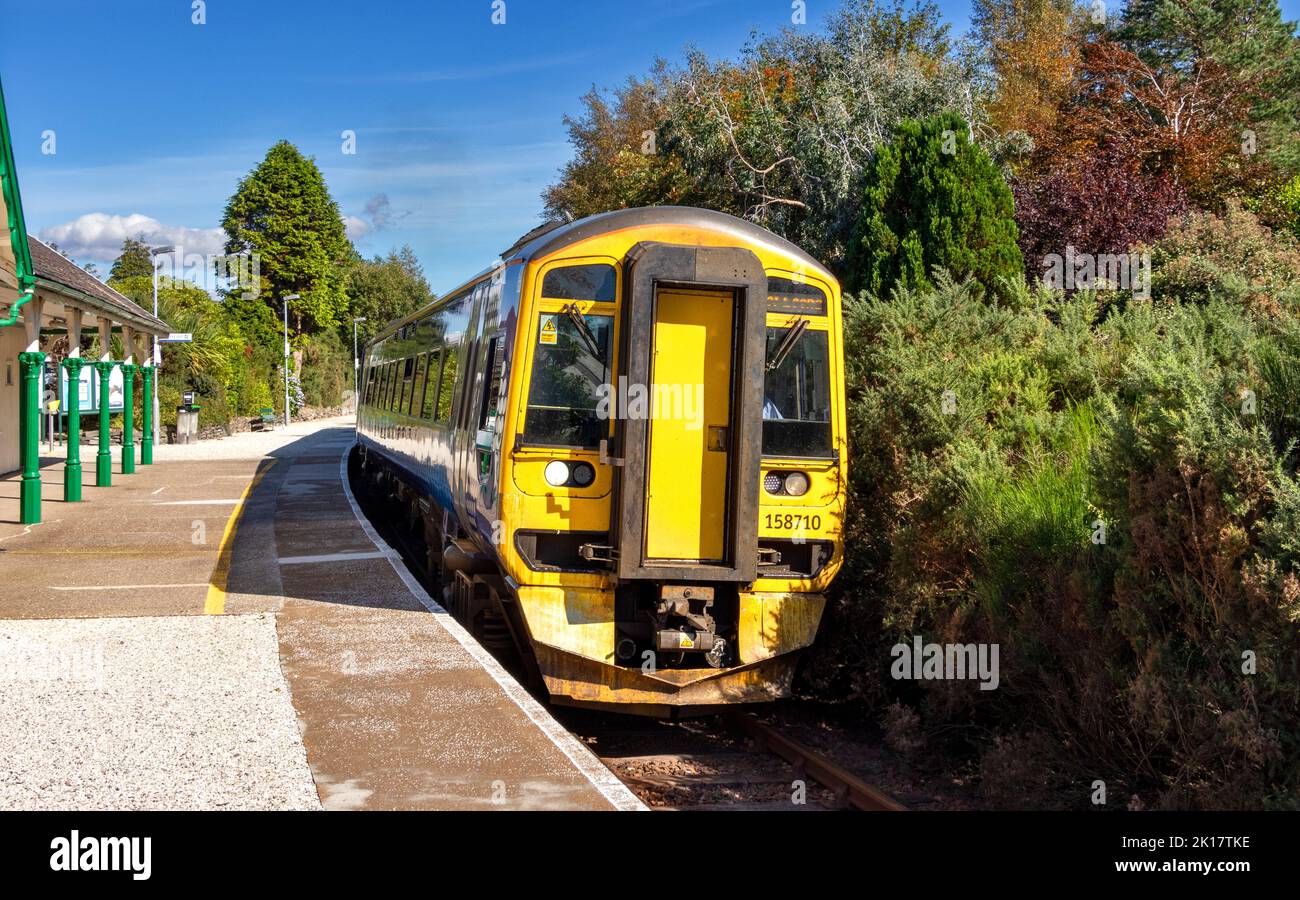 PLOCKTON STATION WESTER ROSS SCOTLAND LATE SUMMER A SCOTRAIL TRAIN ...