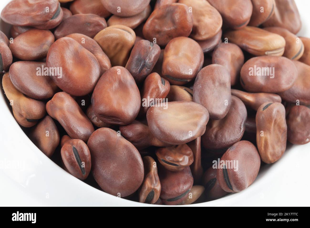 Dried brown fava beans or broad beans, an important ingredient in ...