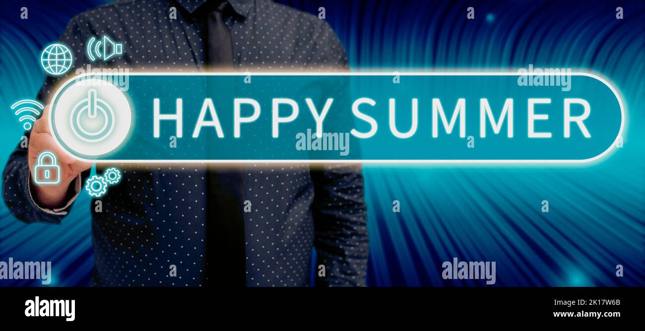 Inspiration showing sign Happy Summer. Concept meaning Beaches Sunshine ...
