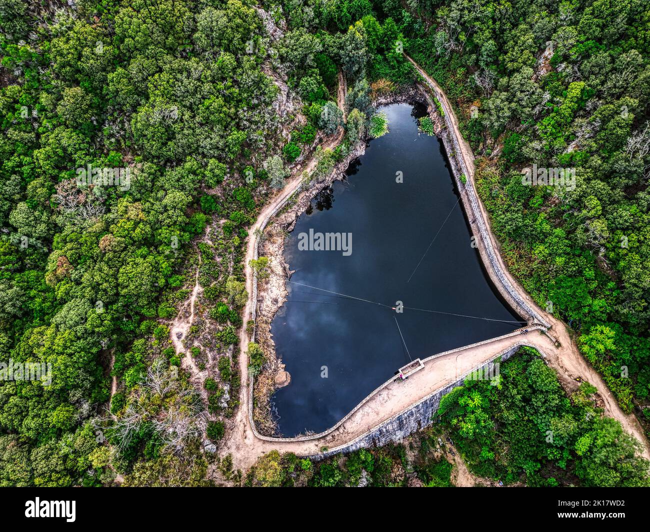 An aerial view of Coti-Chiavari with a small humanmade pond Stock Photo ...