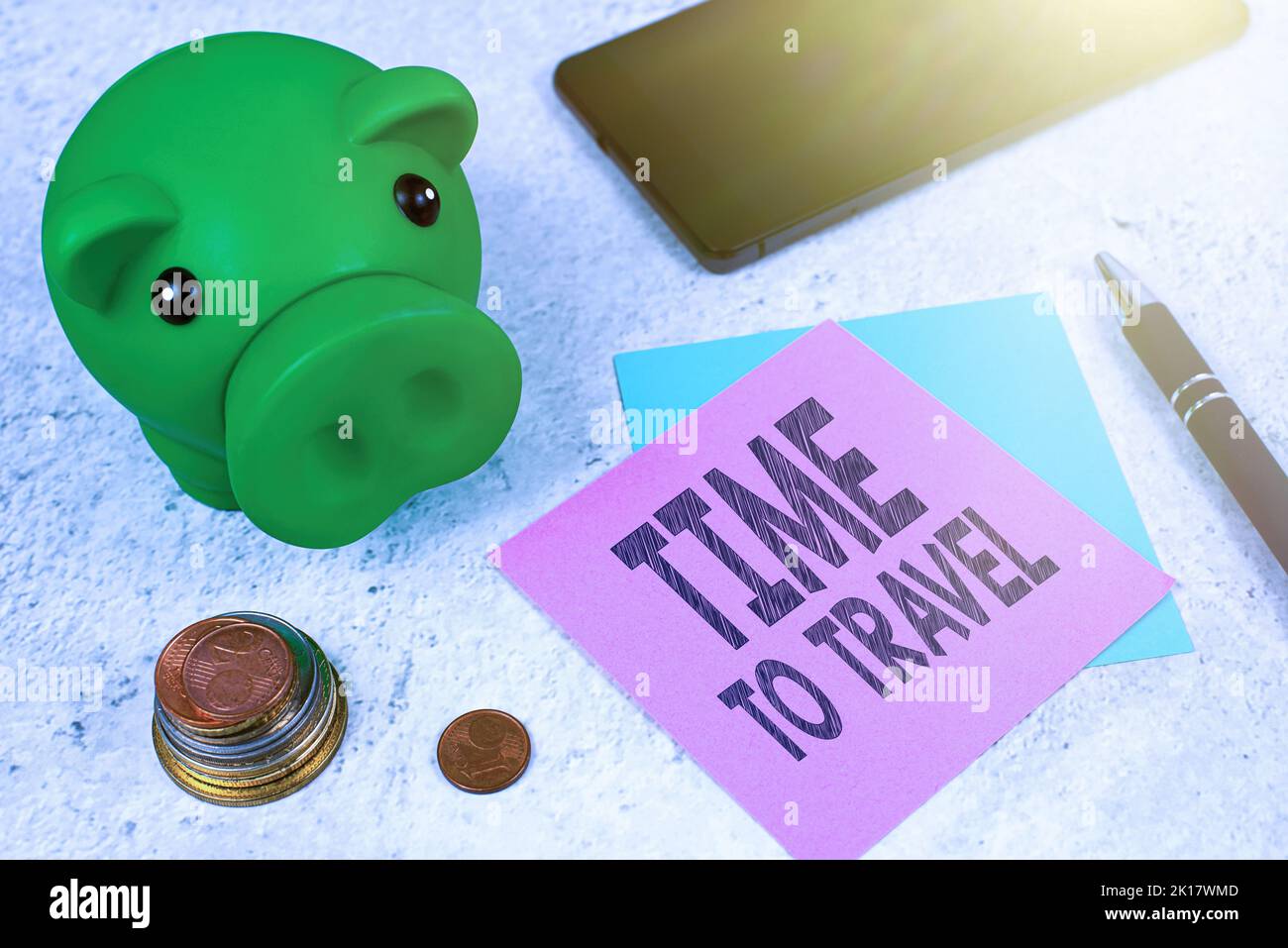 Sign displaying Time To TravelMoving or going from one place to another ...