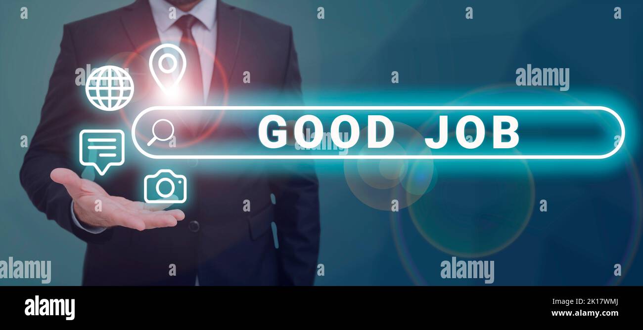 Writing displaying text Good Job. Business idea encourage someone for ...