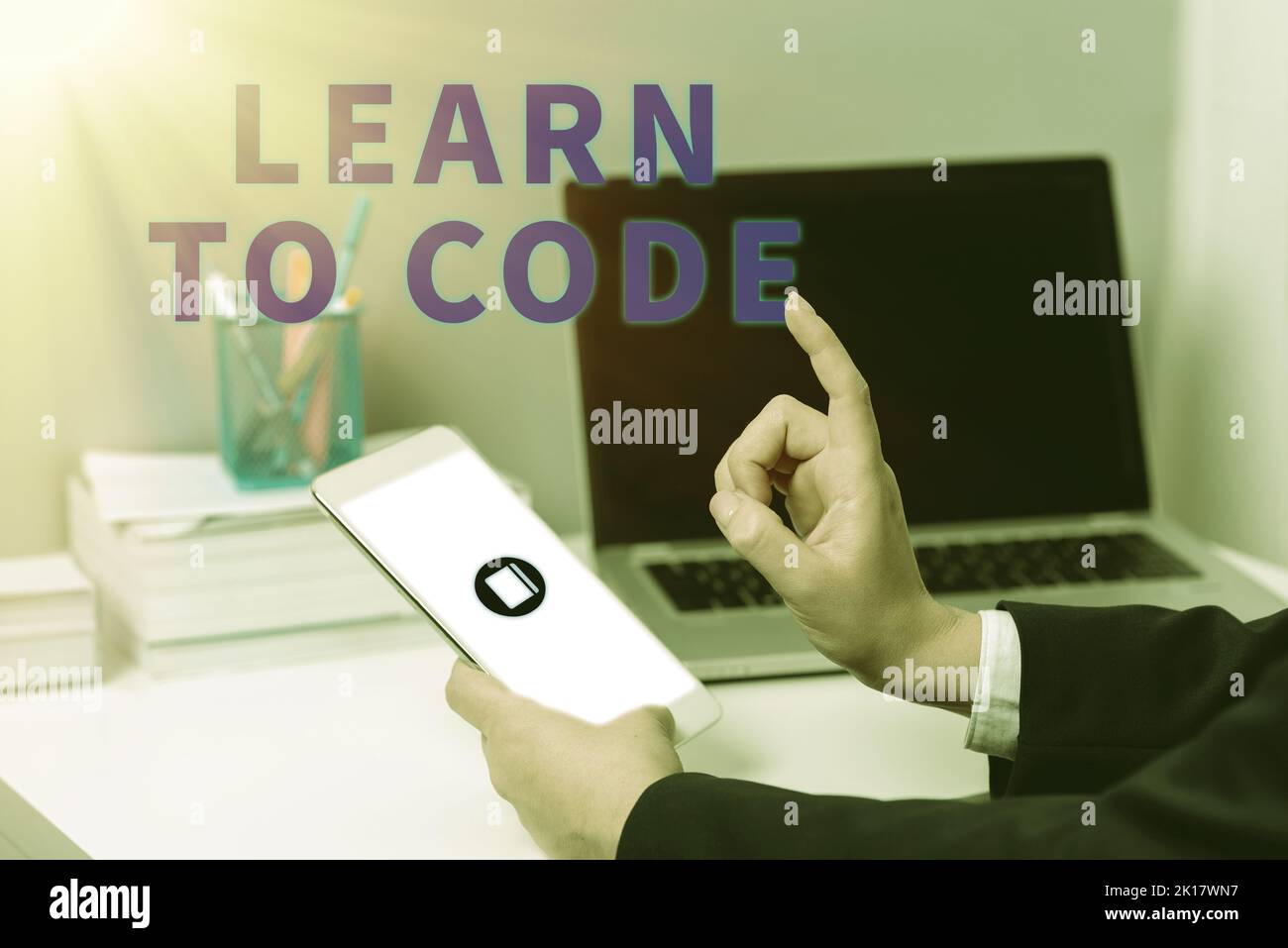 Text Caption Presenting Learn To Code Concept Meaning Learn To Write