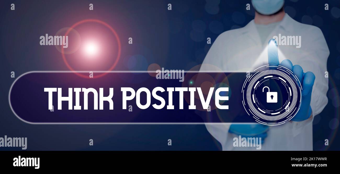 Text caption presenting Think PositiveThe tendency to be positive or ... Text caption presenting Think PositiveThe tendency to be positive or ...