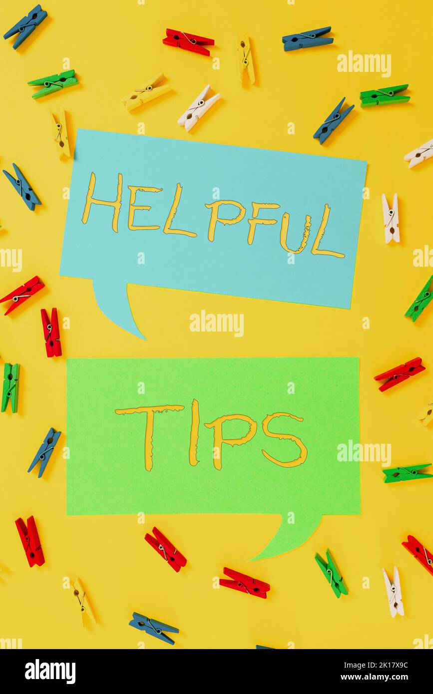 Sign displaying Helpful Tips. Business idea Ask an Expert Solutions ...