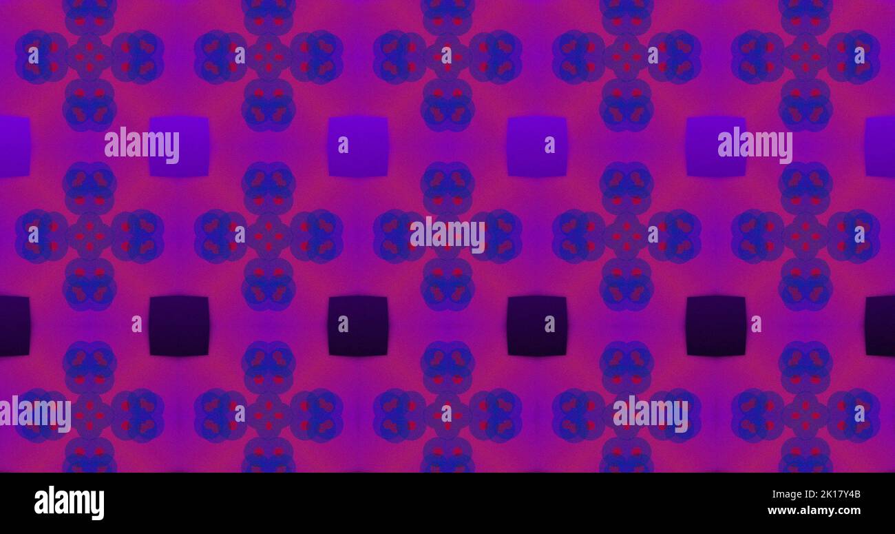Image of rows of glowing multiple pink squares moving in hypnotic ...