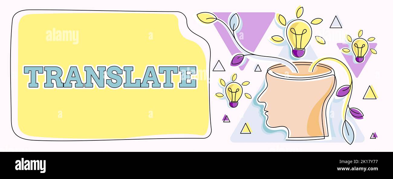 Hand writing sign Translate. Word Written on Another word with same ...