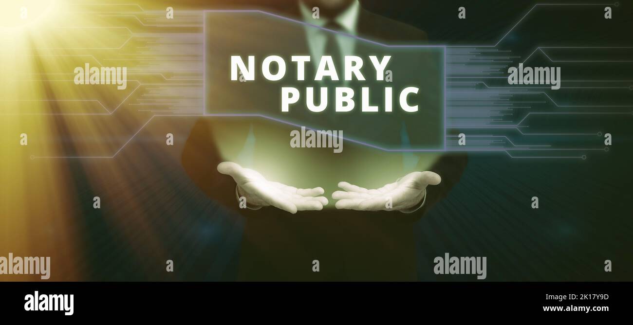 Conceptual caption Notary Public. Business overview Legality ...