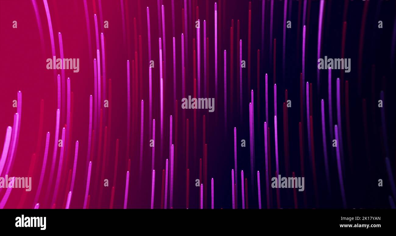 Image of multiple pink and purple glowing light trails moving in hypnotic motion in seamless ...