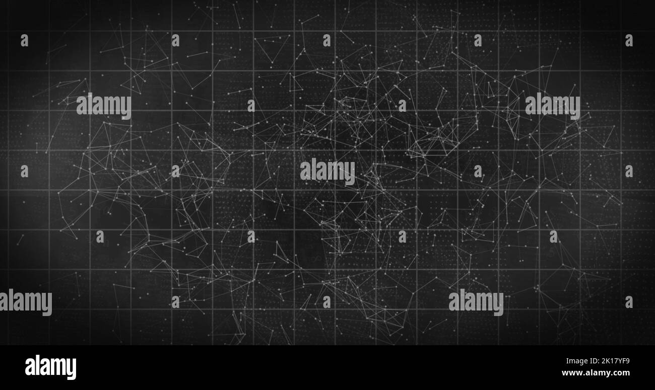 Image of three digital glowing chains with numbers, data processing and ...