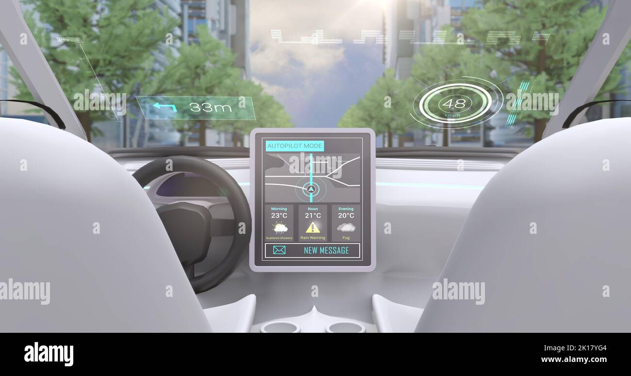 Image of image game simulation screen showing car cockpit driving ...