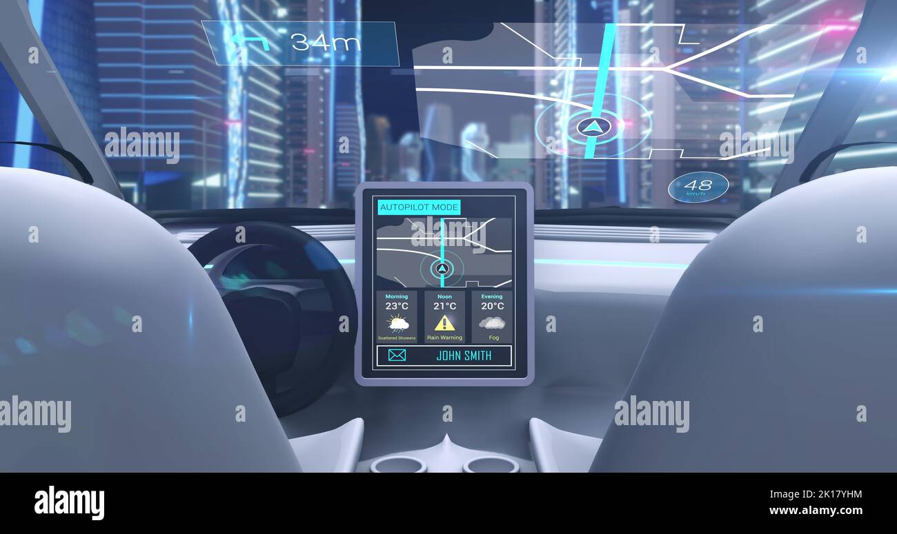 Image of image game simulation screen showing car cockpit driving ...