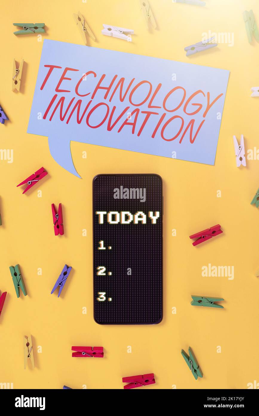 Writing displaying text Technology Innovation. Concept meaning advanced ...