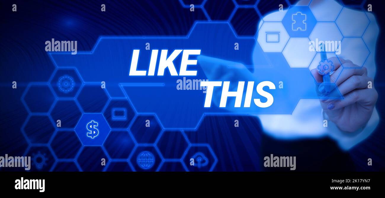 Handwriting text Like This. Word Written on An action refering to ...