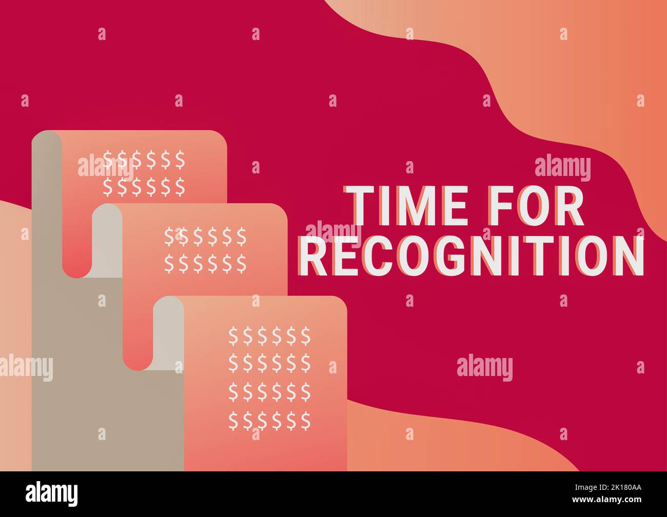 Hand writing sign Time For Recognition. Word Written on Acknowledgement Interval between ...