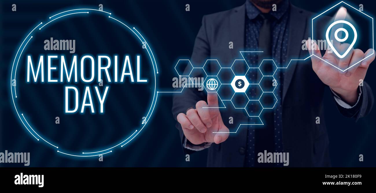 Inspiration showing sign Memorial Day. Business overview To honor and ...