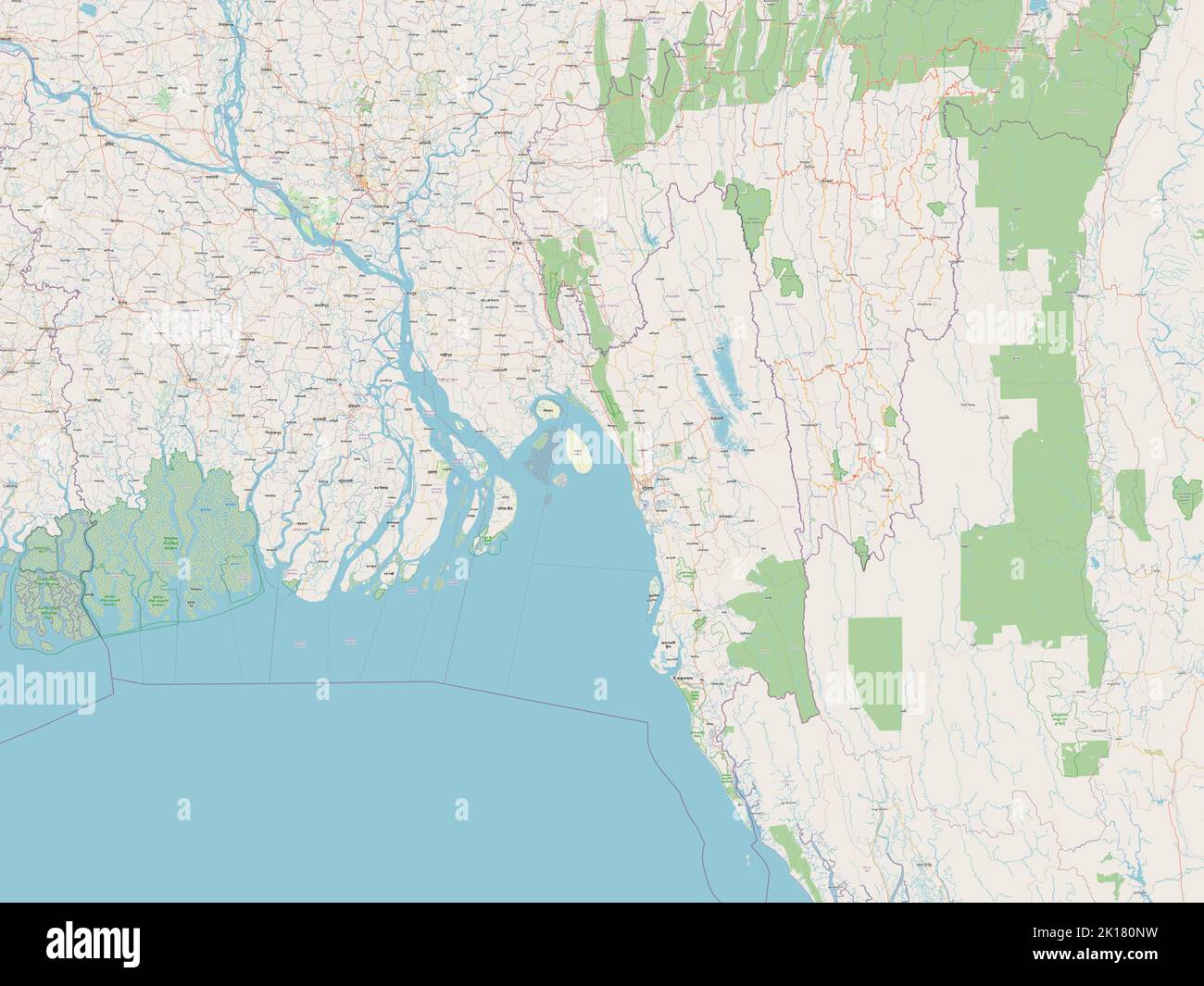 Chittagong, division of Bangladesh. Open Street Map Stock Photo - Alamy