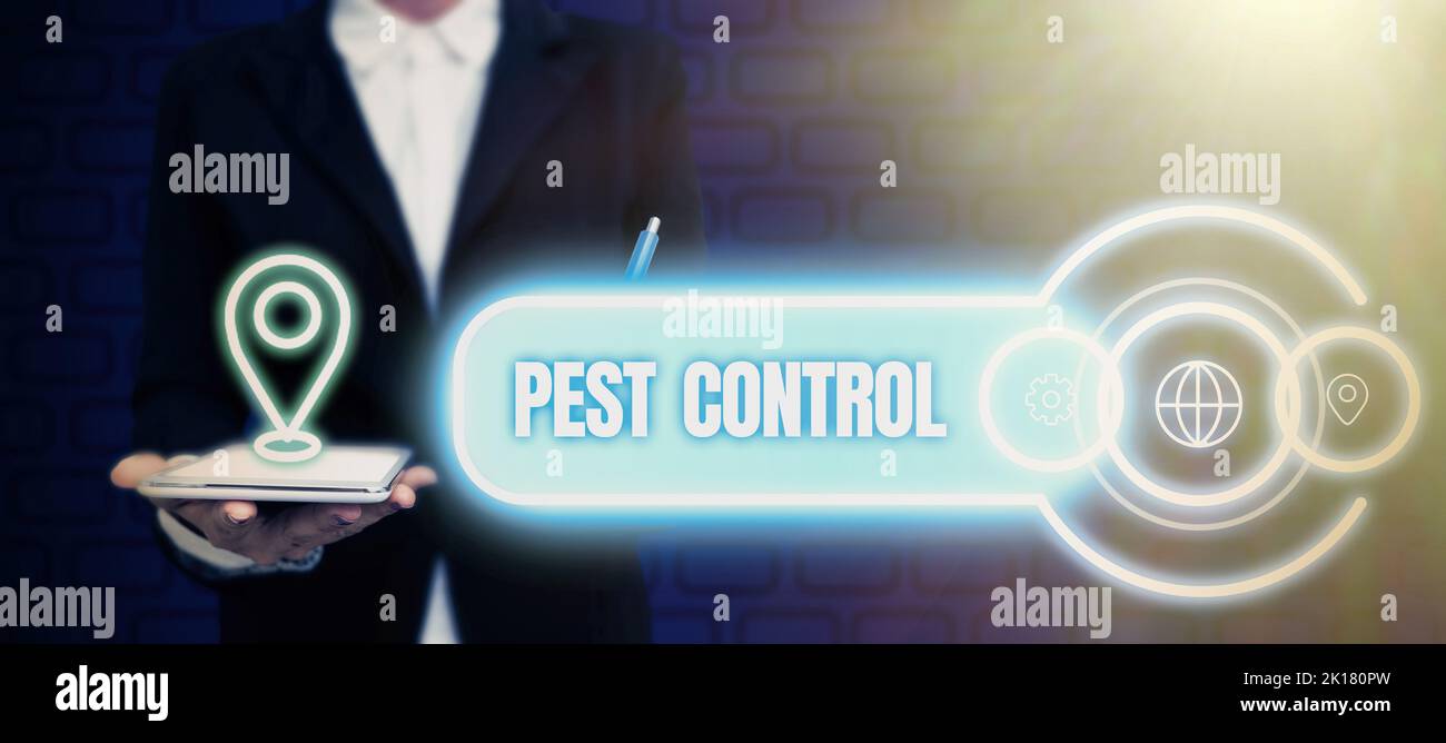 Conceptual display Pest Control. Conceptual photo Killing destructive ...